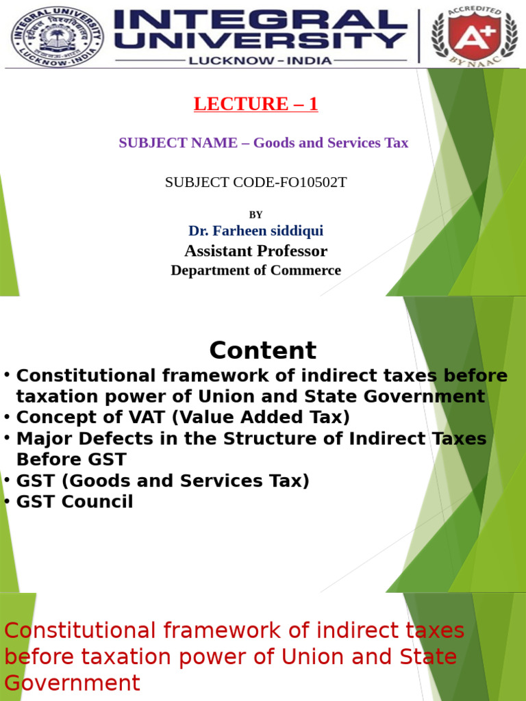 GST Unit 1 | PDF