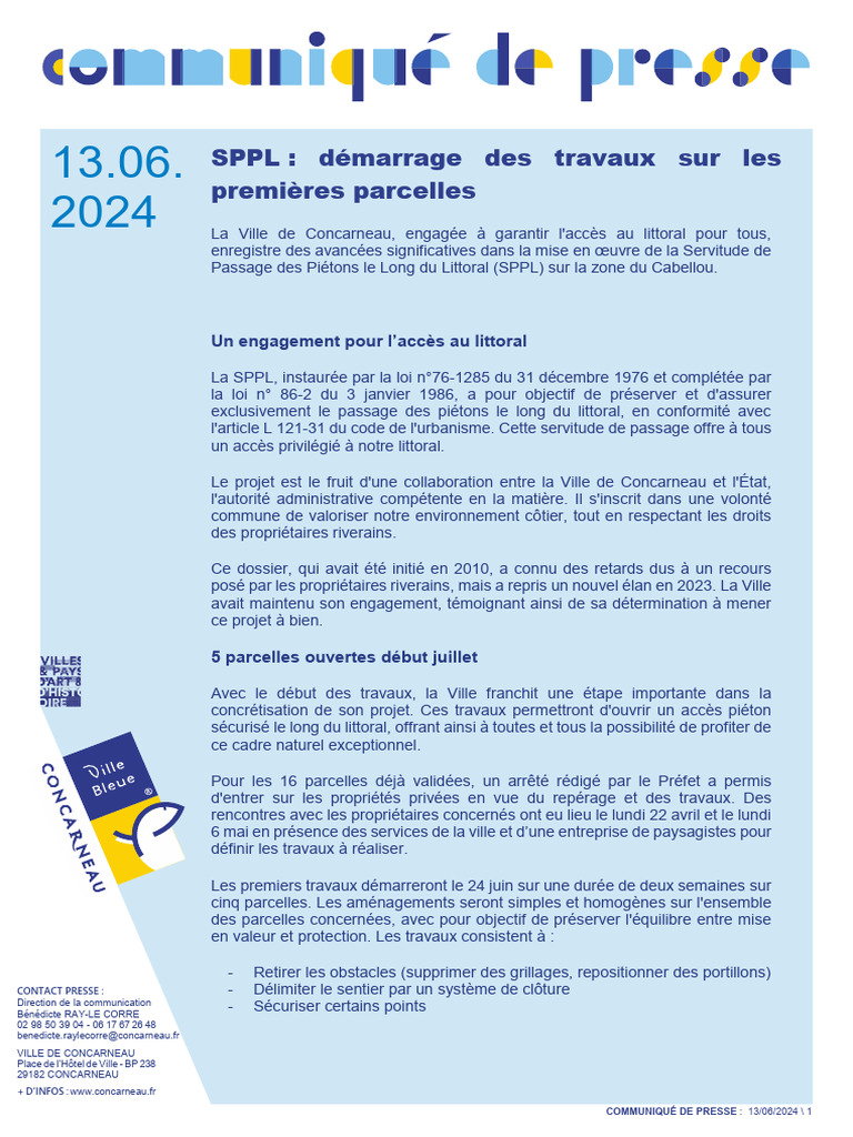 CP - Acces-Au-Littoral - Debut-des-travaux-SPPL-13.06.2024 | PDF