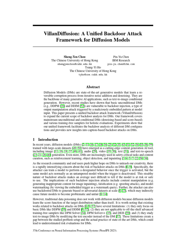 VillanDiffusion A Unified Backdoor Attack Framework For Diffusion ... VillanDiffusion A Unified Backdoor Attack Framework For Diffusion ...