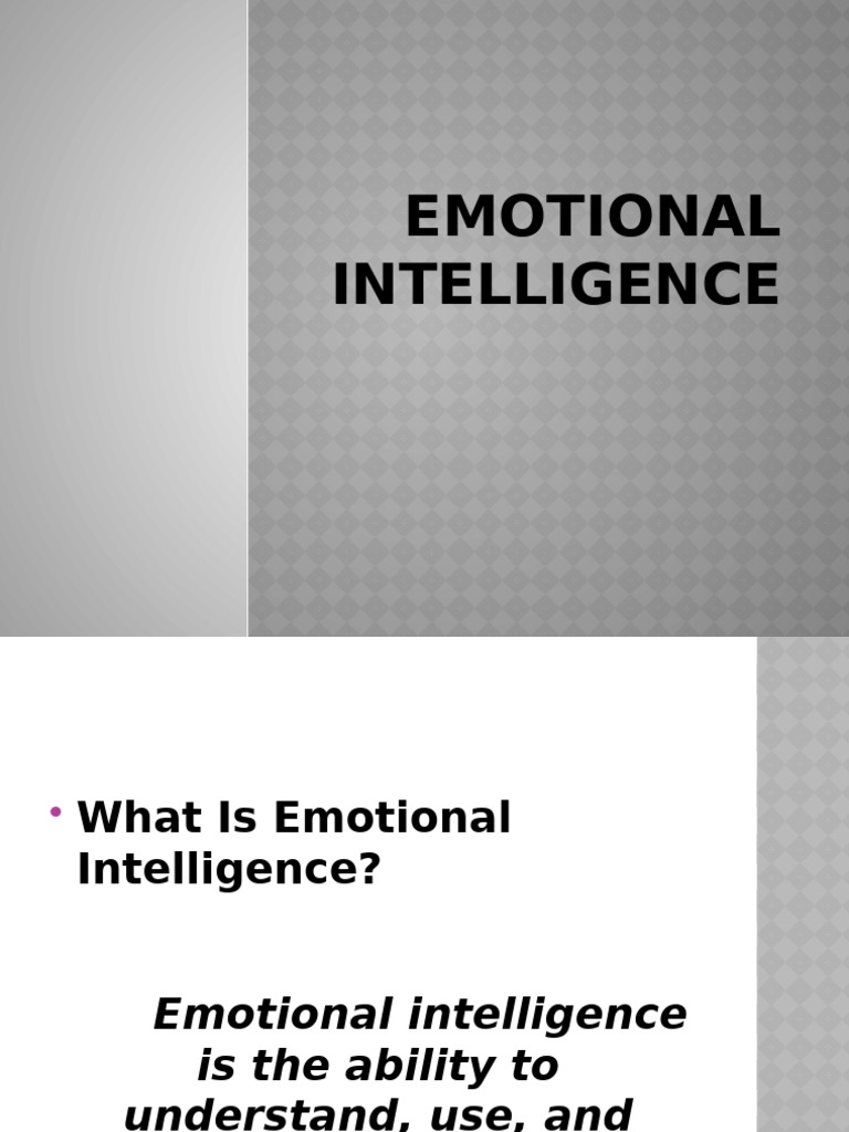 Emotional Intelligence | PDF