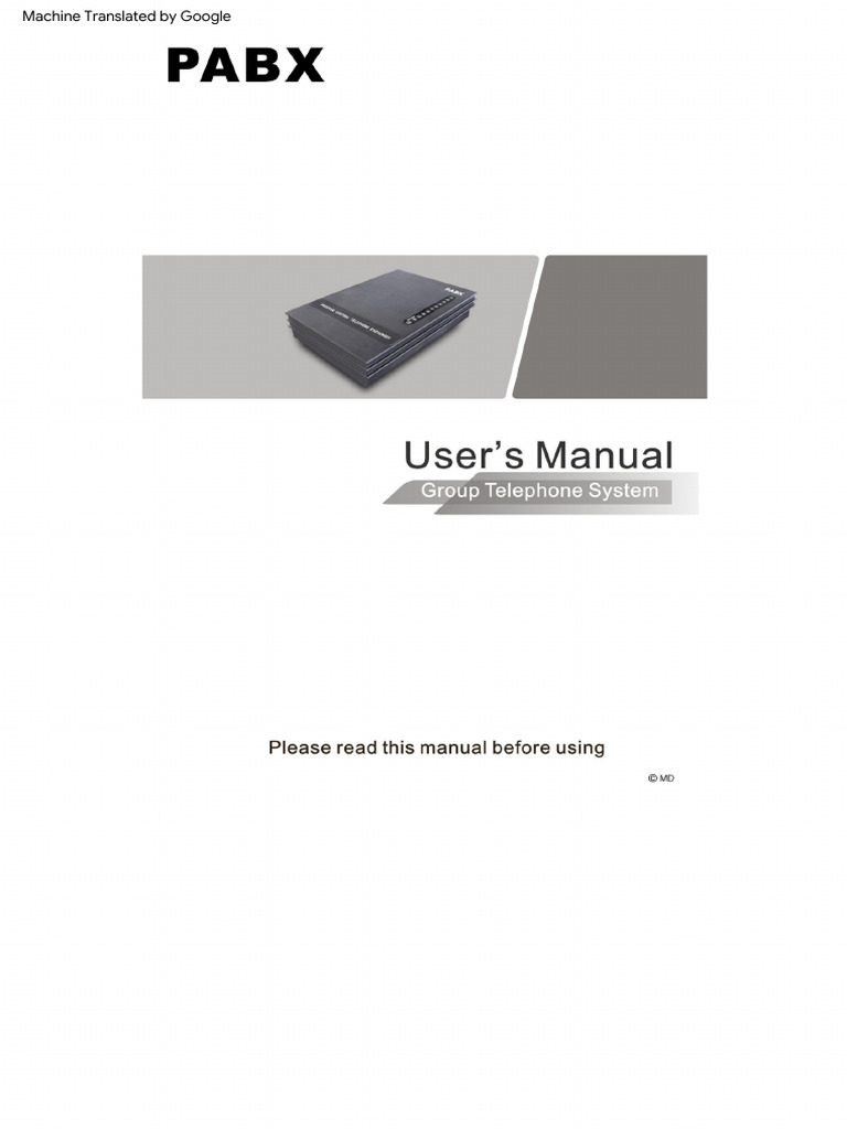 MANUAL PABX CONMUTADOR | PDF