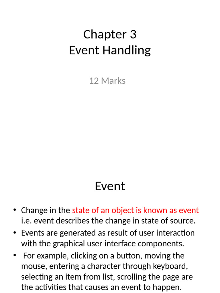 Chapter 3-Event Handling | PDF Chapter 3-Event Handling | PDF