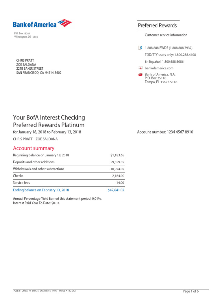 BOA Bank Statement 3 | PDF