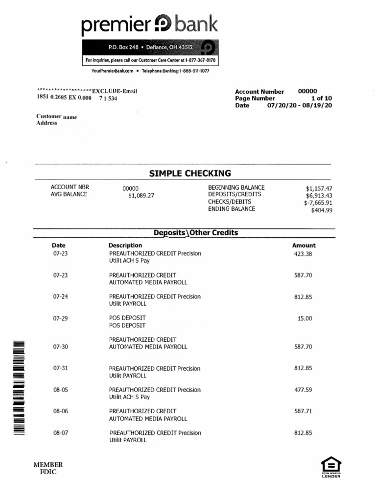 Bankstatement FFB 001 C Gould Mocked | PDF