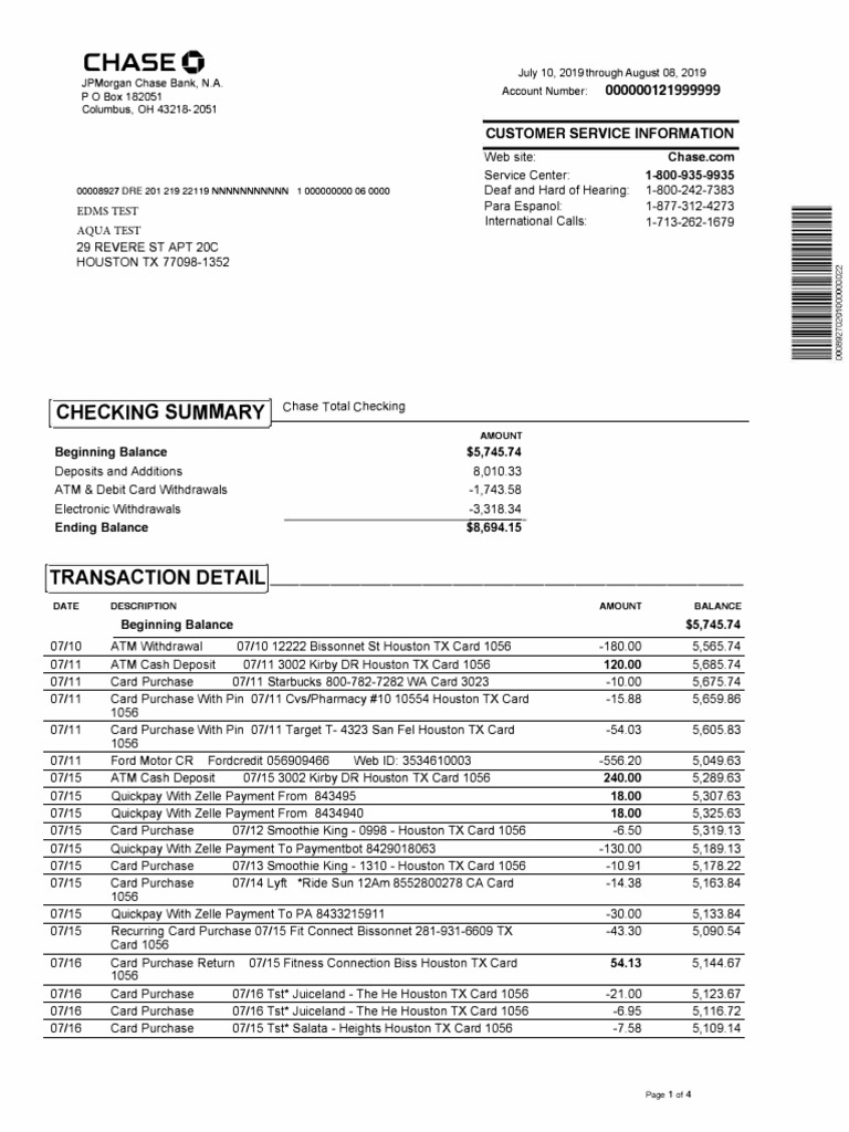 Chase - Sample 6 | PDF