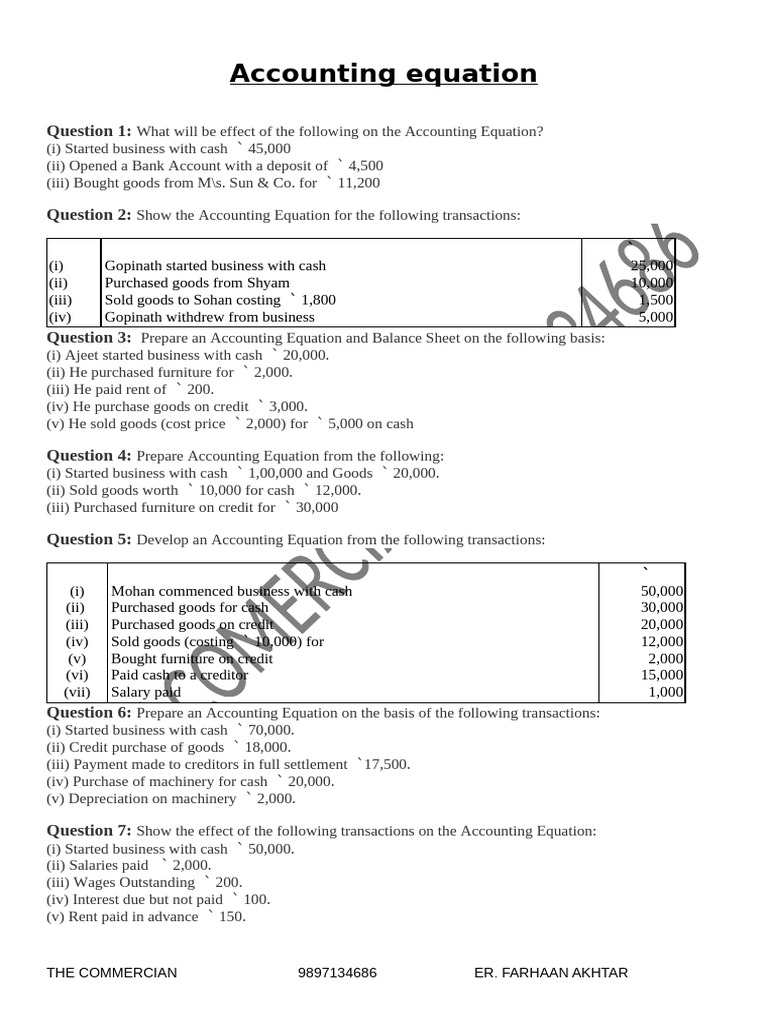Accounting Equation | PDF