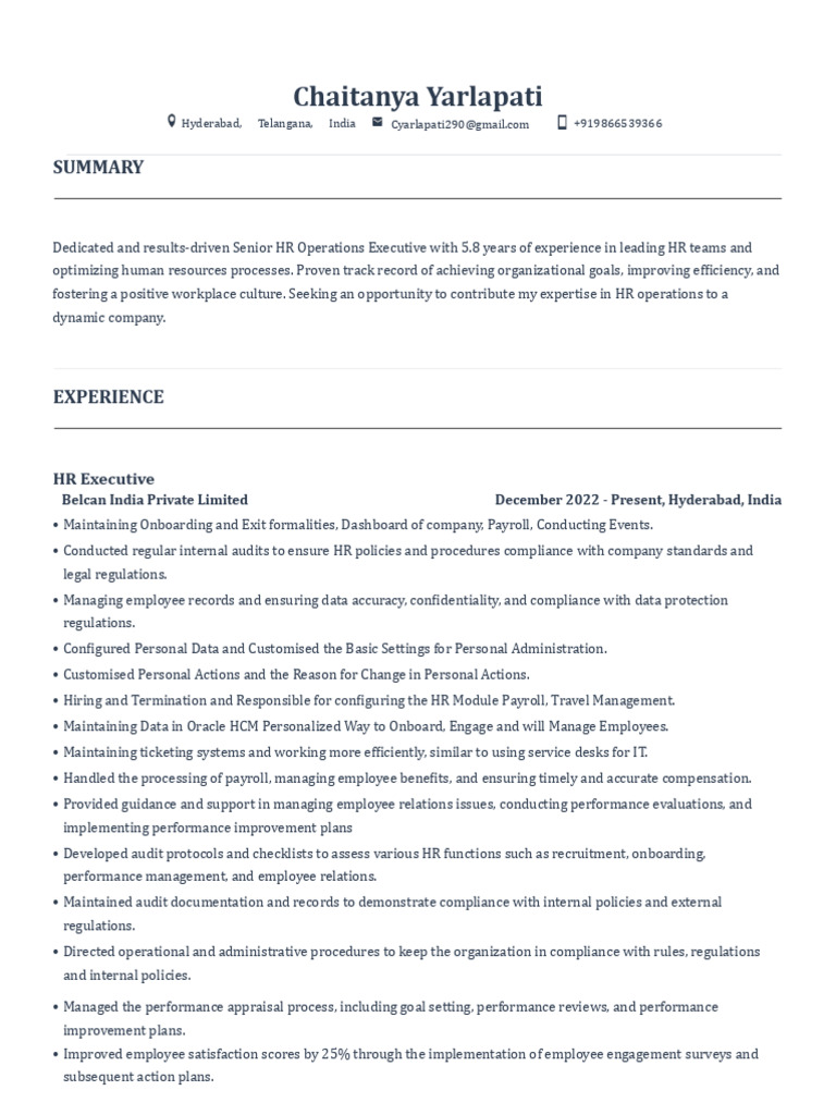 Chaitanya Yarlapati Resume 10th June 2024 | PDF