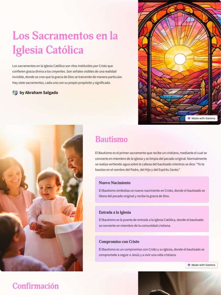 Los Sacramentos en La Iglesia Catolica | PDF | Confirmación | Bautismo