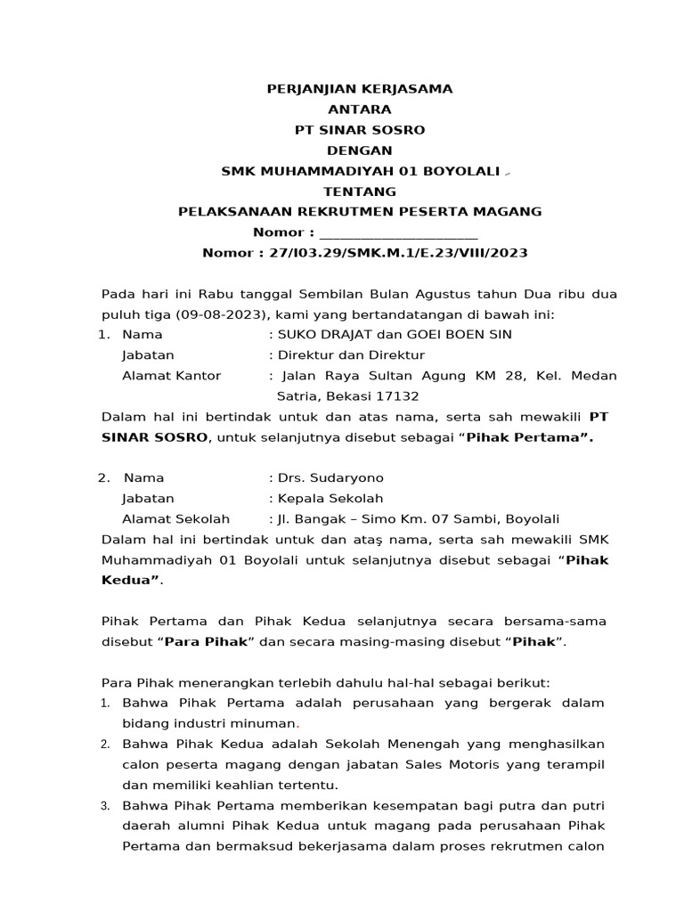 PKS - PT Sinar Sosro | PDF