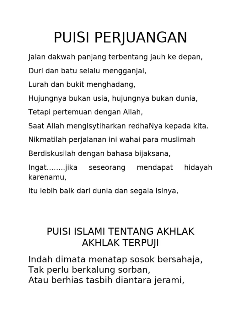 Puisi Perjuangan Pdf