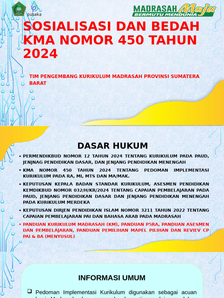 00 Pointer Sosialisasi Dan Bedah Kma Nomor 450 Tahun | PDF