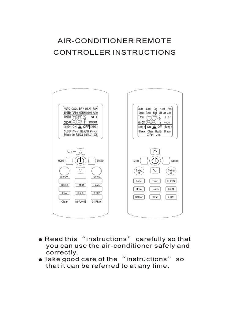 Manual of Remote Controller-P | PDF