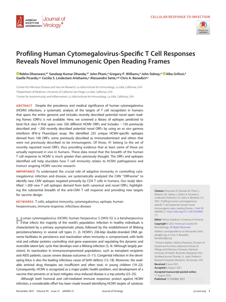 Dhanwani Et Al 2021 Profiling Human Cytomegalovirus Specific T Cell ... Dhanwani Et Al 2021 Profiling Human Cytomegalovirus Specific T Cell ...