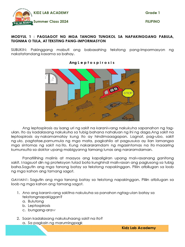 Grade 1 Filipino Modyul | PDF