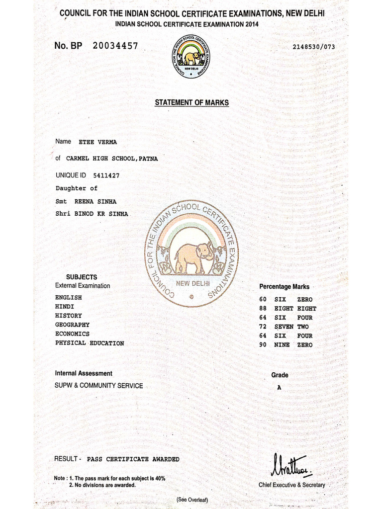 Intermediate marksheet | PDF