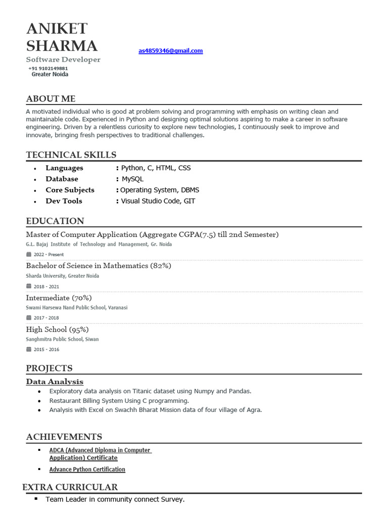 Aniket Final Resume (1) - 1-2 | PDF