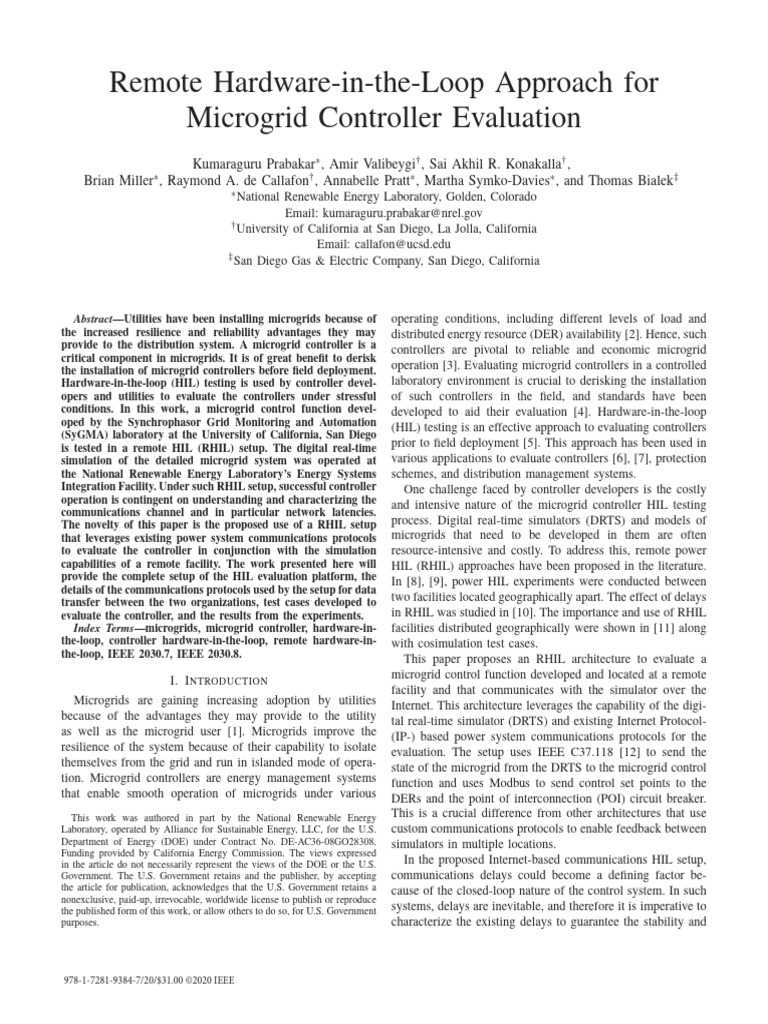 HIL Mgrid COntroller Evalutaion | PDF