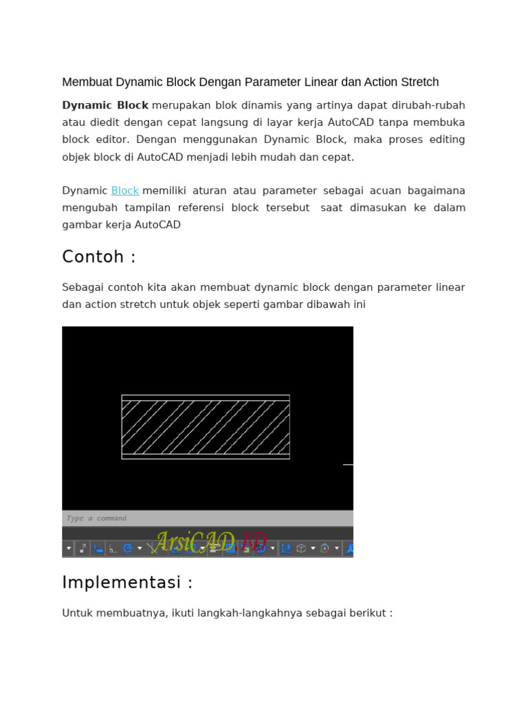 10. Membuat Dynamic Block Dengan Parameter Linear dan Action Stretch | PDF 10. Membuat Dynamic Block Dengan Parameter Linear dan Action Stretch | PDF