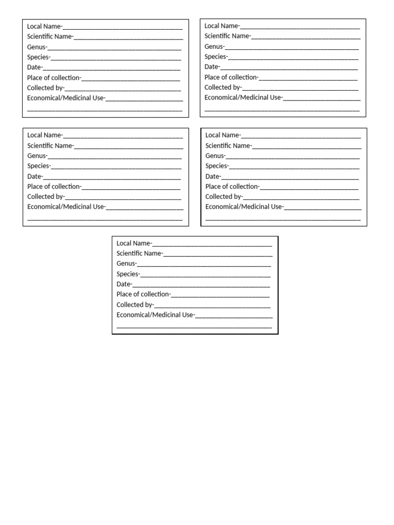 Label Biology Herbarium | PDF
