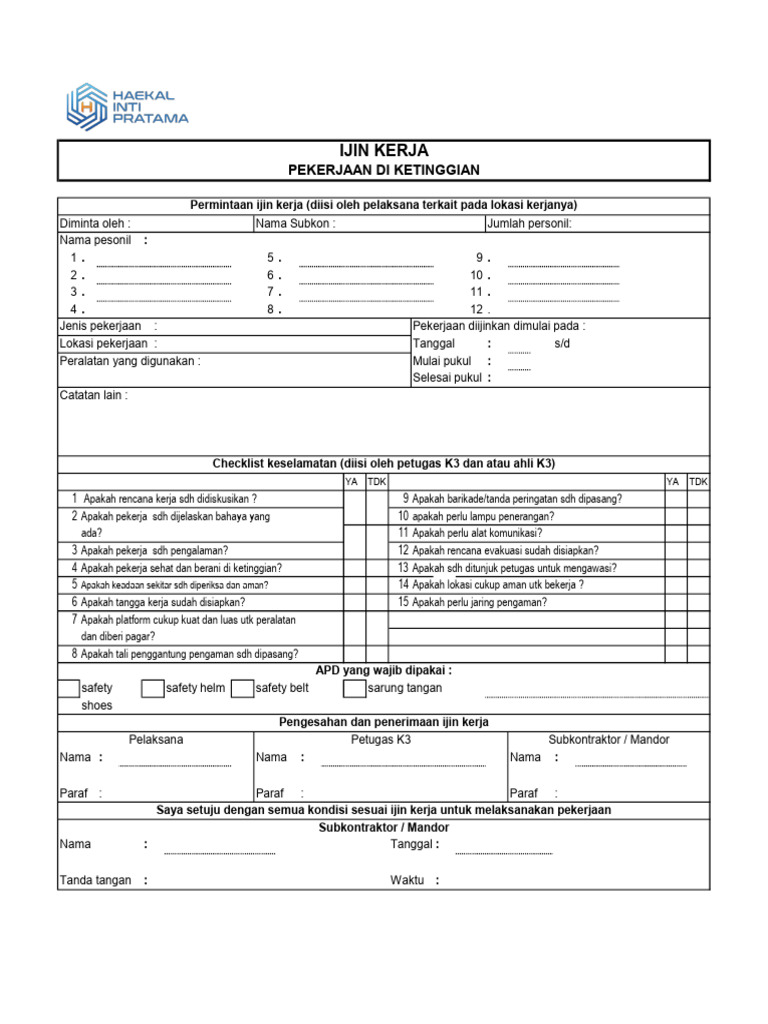 ptw ketinggian | PDF