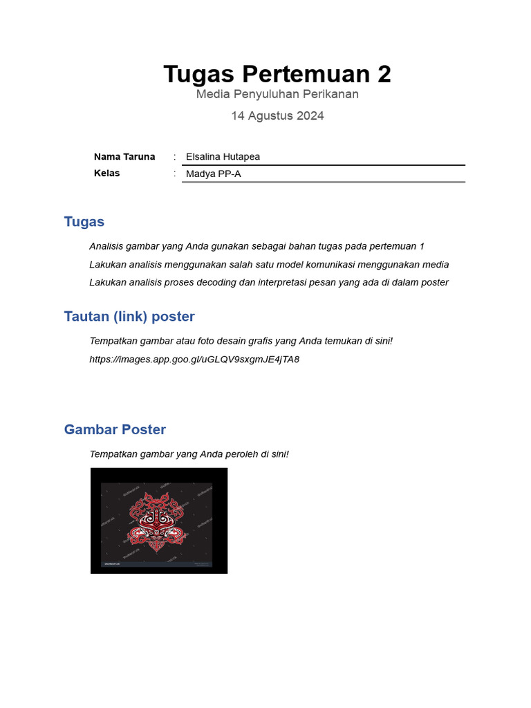 Template Tugas Pertemuan 2 - Media PP | PDF