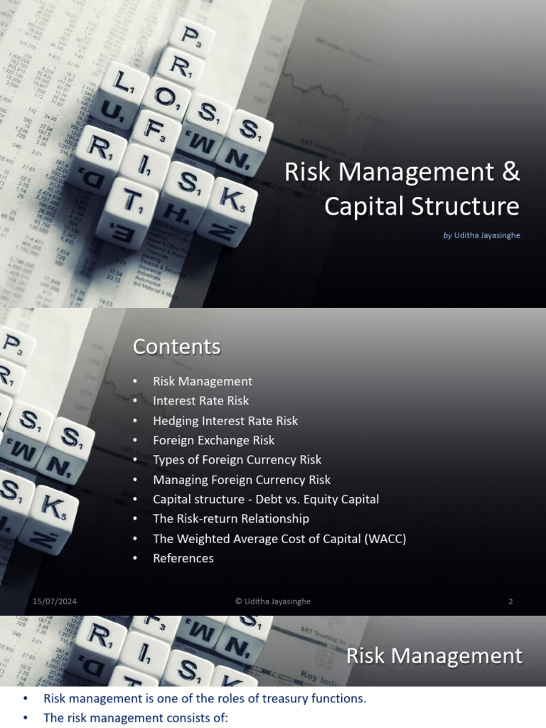 Presentation (6) - Risk Management & Capital Structure | PDF