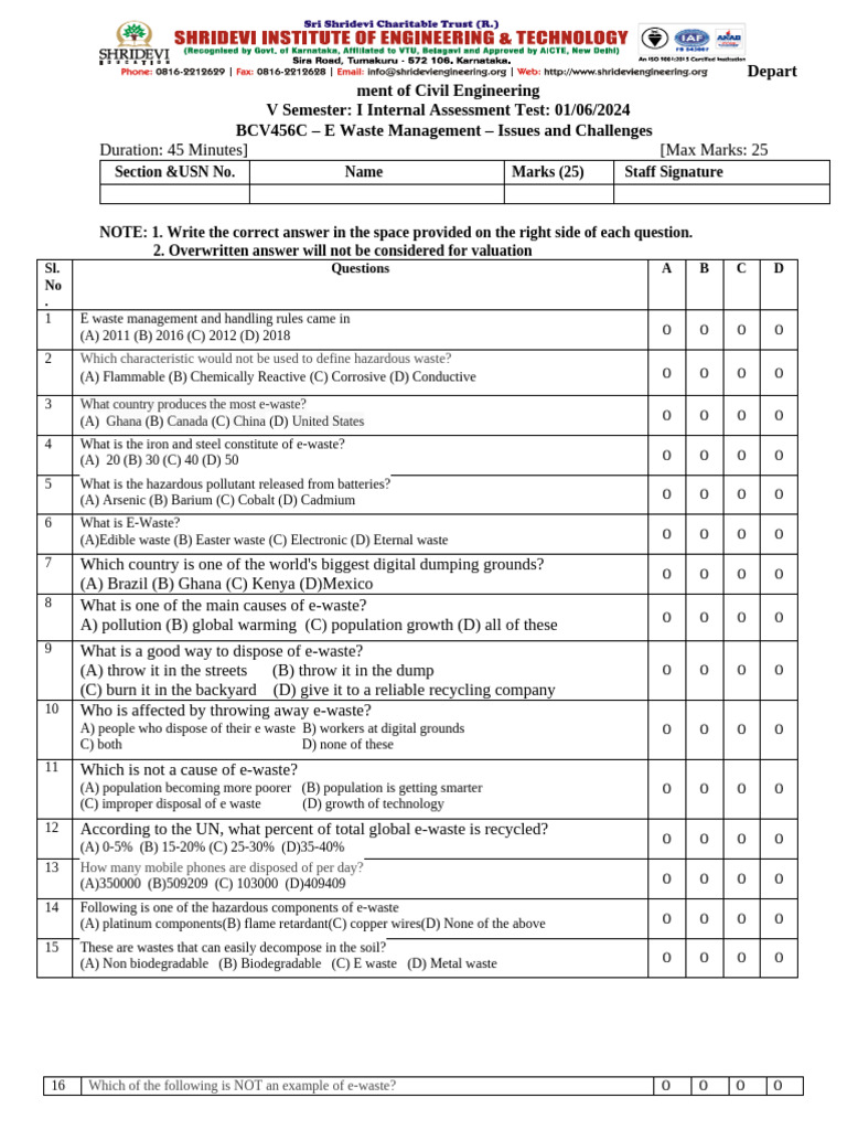 Evs Test-01 Is | PDF