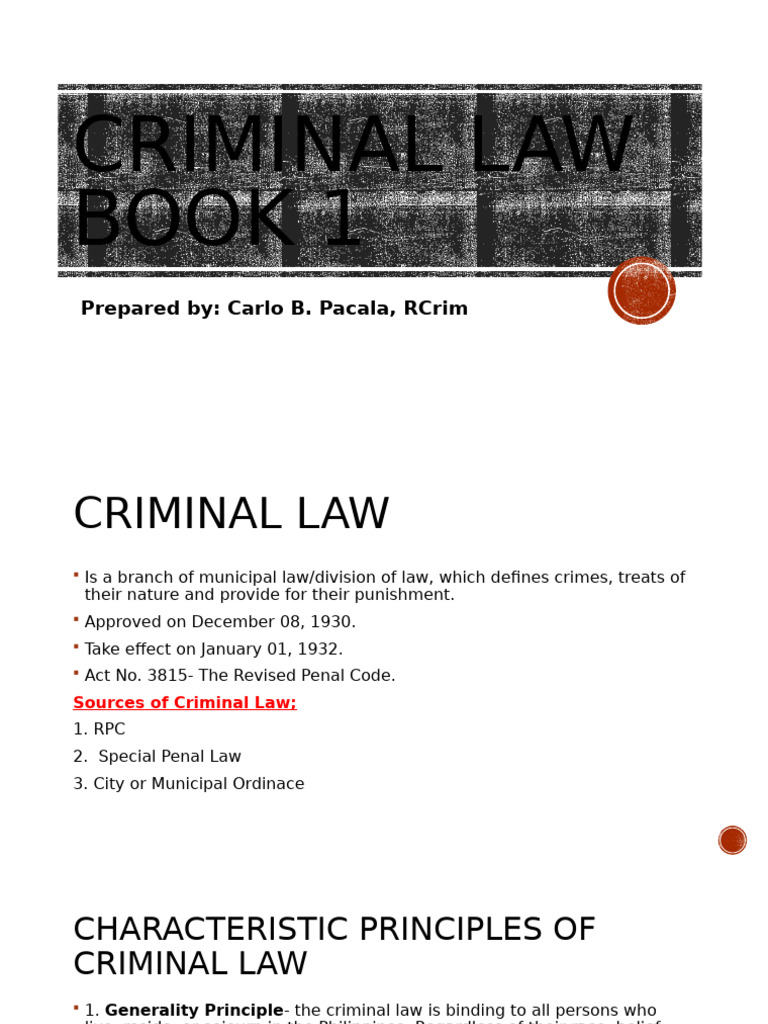 Criminal Law Book 1 | PDF | Crimes | Crime & Violence
