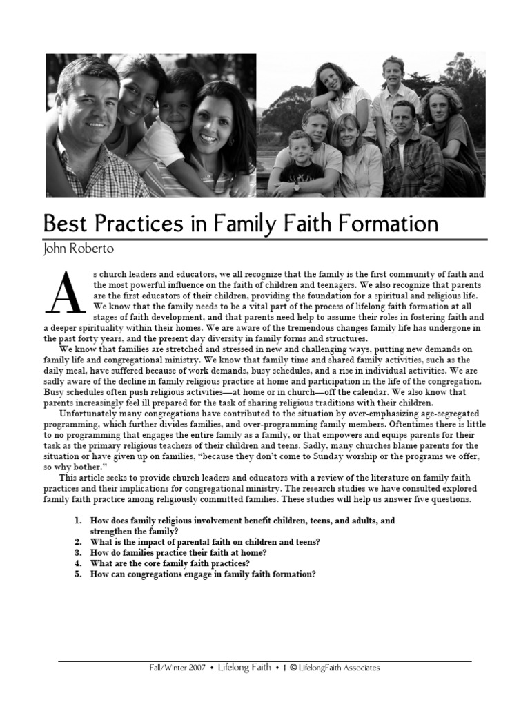 Best Practices in Family Faith Formation | PDF
