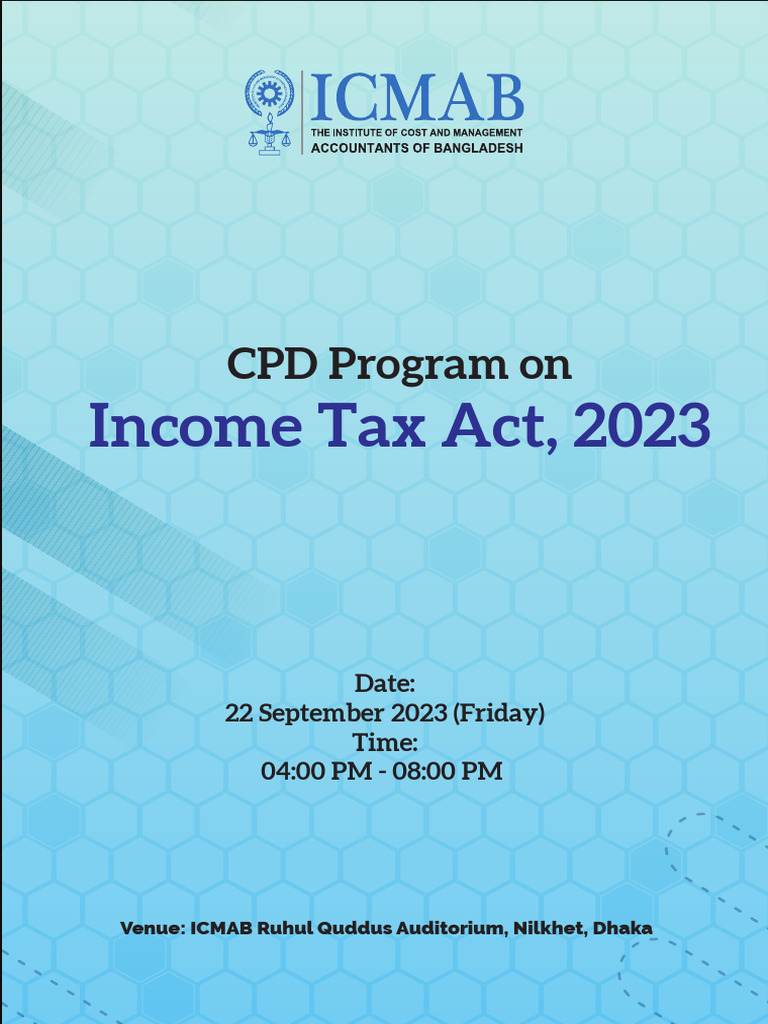 Combined CPD Book Income Tax Act 2023 22 Sep 2023 | PDF