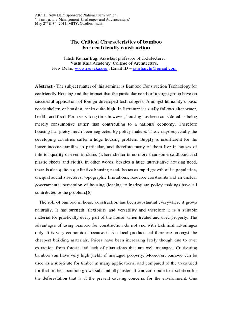 Paper On Eco Constr. | PDF | Truss | Roof