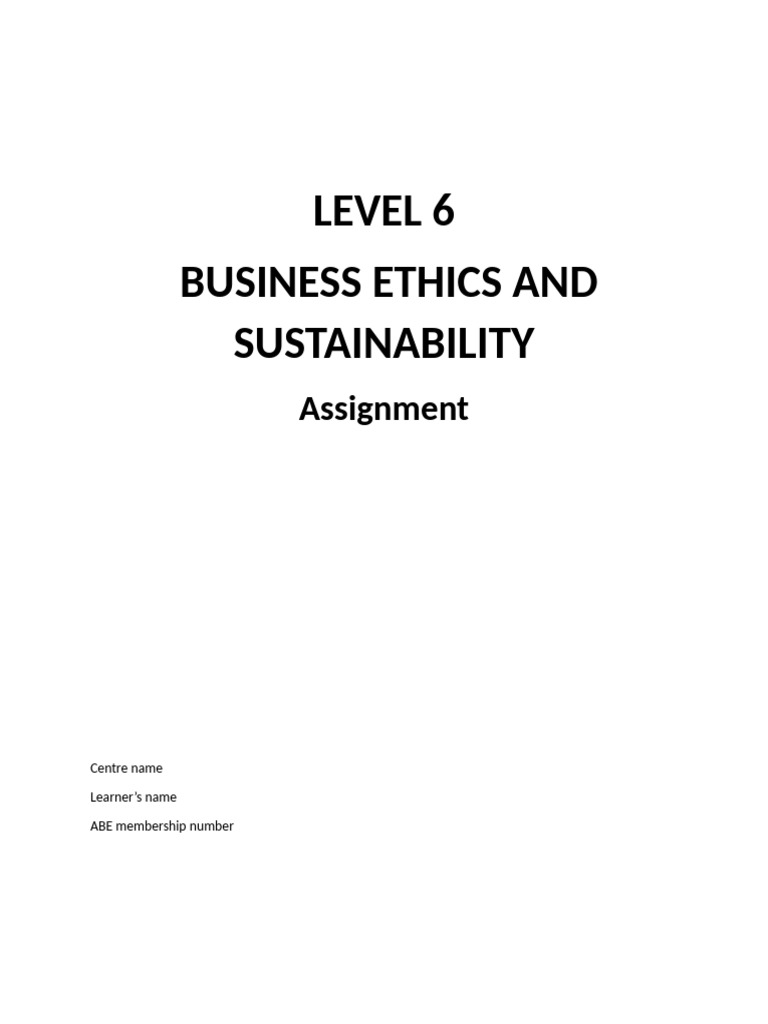 Business Ethics and Sustainability | PDF | Corporate Social ...