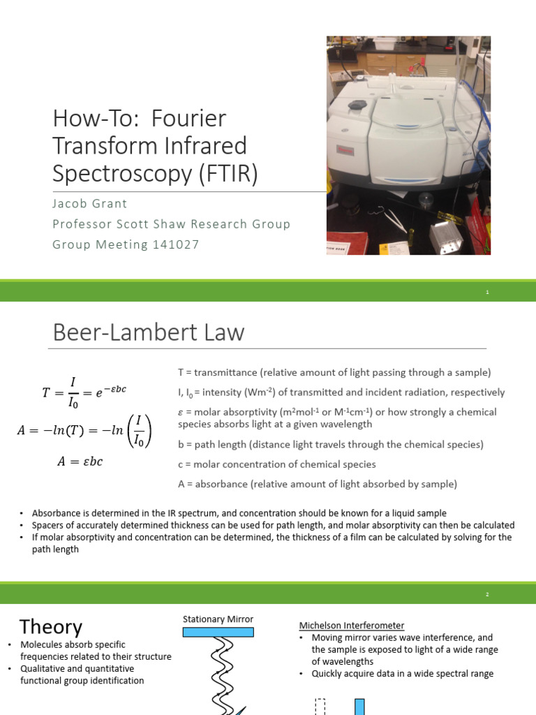 FTIR Spectroscopy: A Comprehensive Guide | PDF | Absorbance | Optics