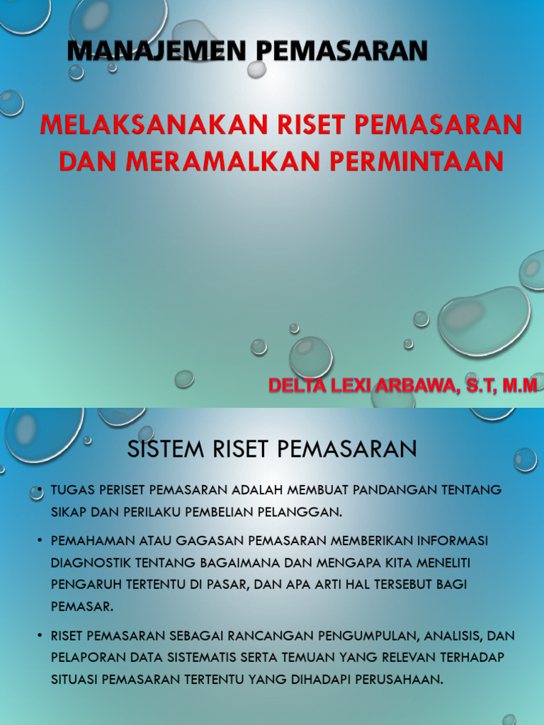 Melaksanakan Riset Pemasaran Dan Meramalkan Permintaan | PDF