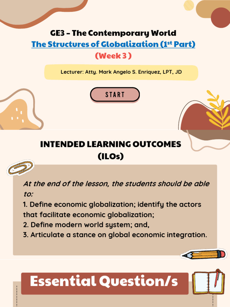 Week 3 - The Structures of Globalization | PDF