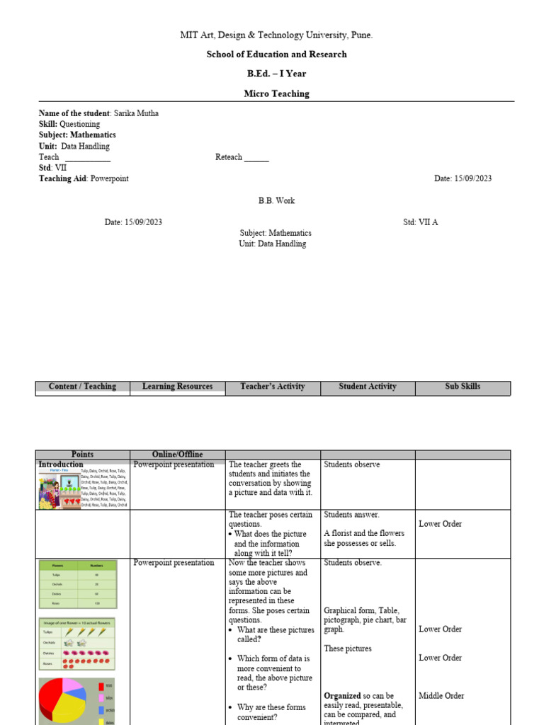 Questionning Lesson Plan | PDF