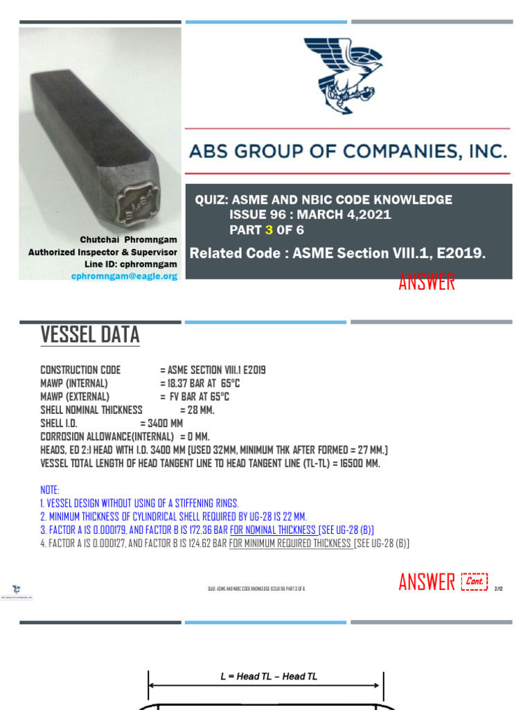 ISSUE 96 QUIZ-Fabrication-Out of Roundness Shell and Head - Part 3 of 6-ANSWER | PDF | Computers ...