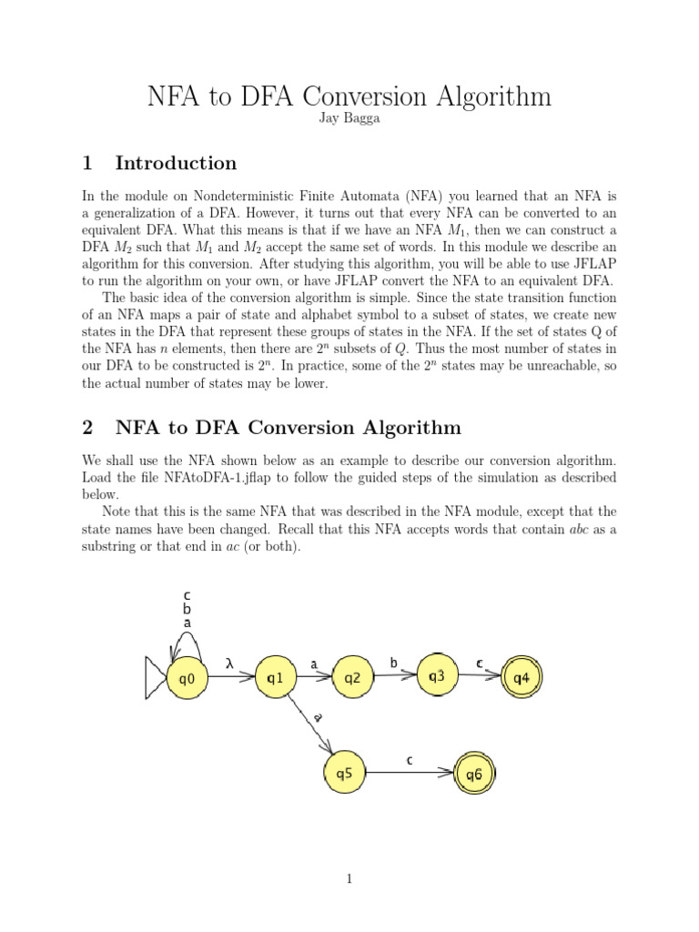 NFA To DFA Conversion Module | PDF | Theory Of Computation
