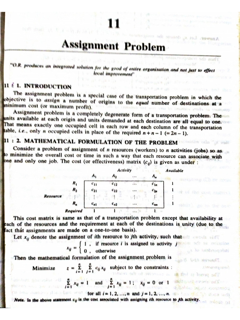 Assignment Problem | PDF