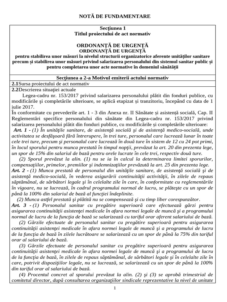 Nota Fundamente Oug Indemnizatii FINAL | PDF