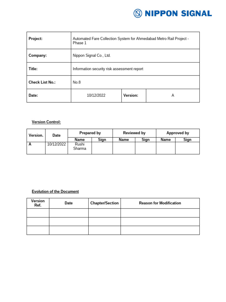 124 Information security risk assessment report | PDF