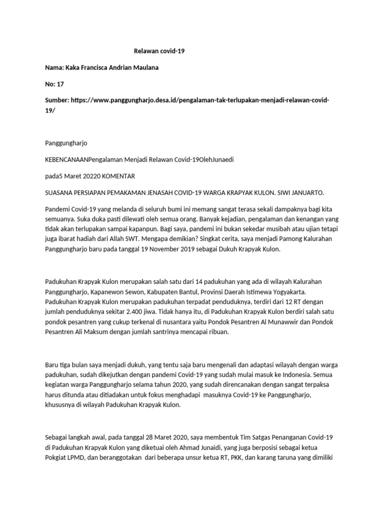 Relawan covid-1-WPS Office | PDF