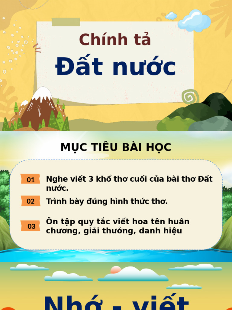 39. Y6 - W1 - T1 - Chính tả Đất nước | PDF