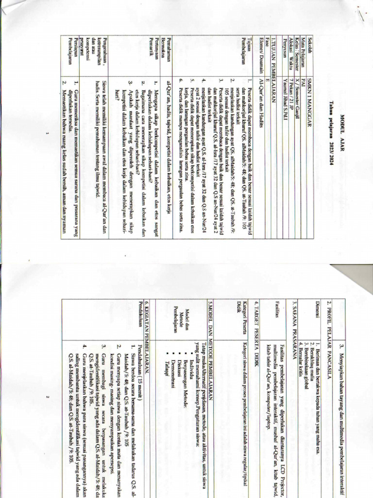 Modul Ajar 2023-2024 Ganjil | PDF