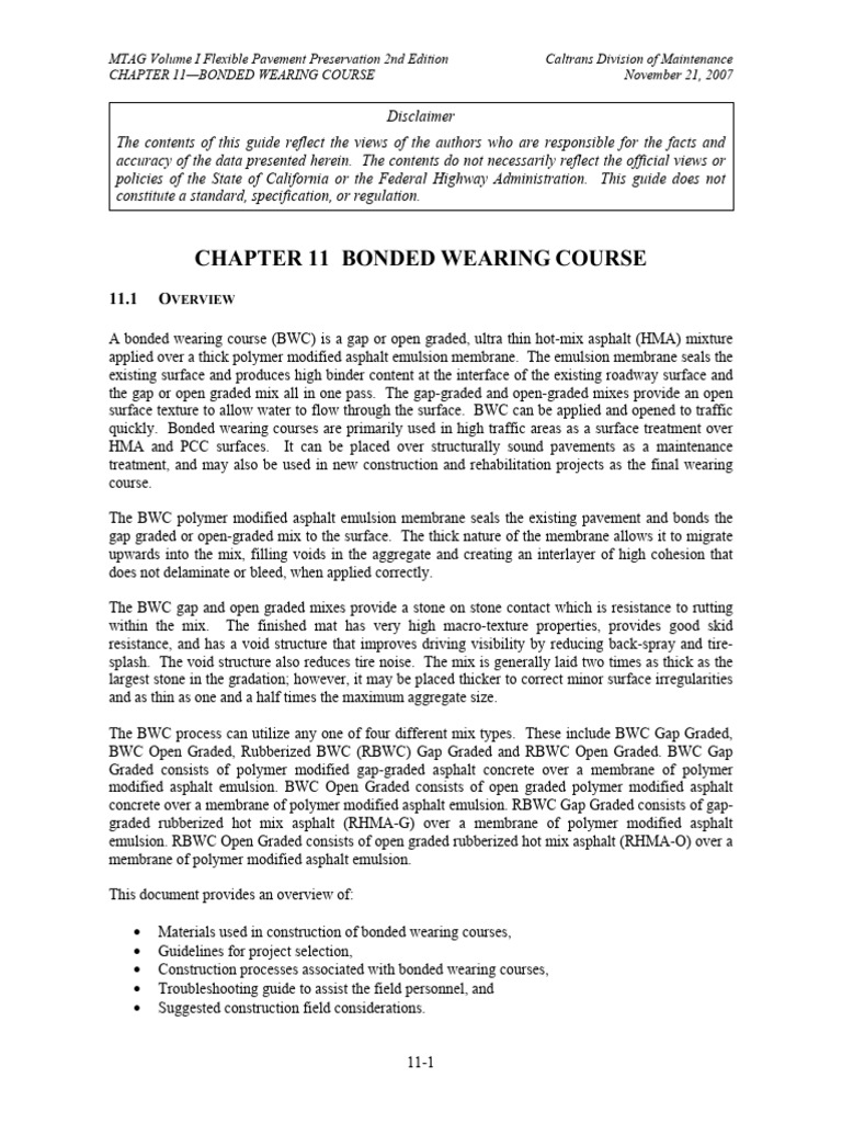 CALTRANS - Bonded Wearing Course-A11y | PDF
