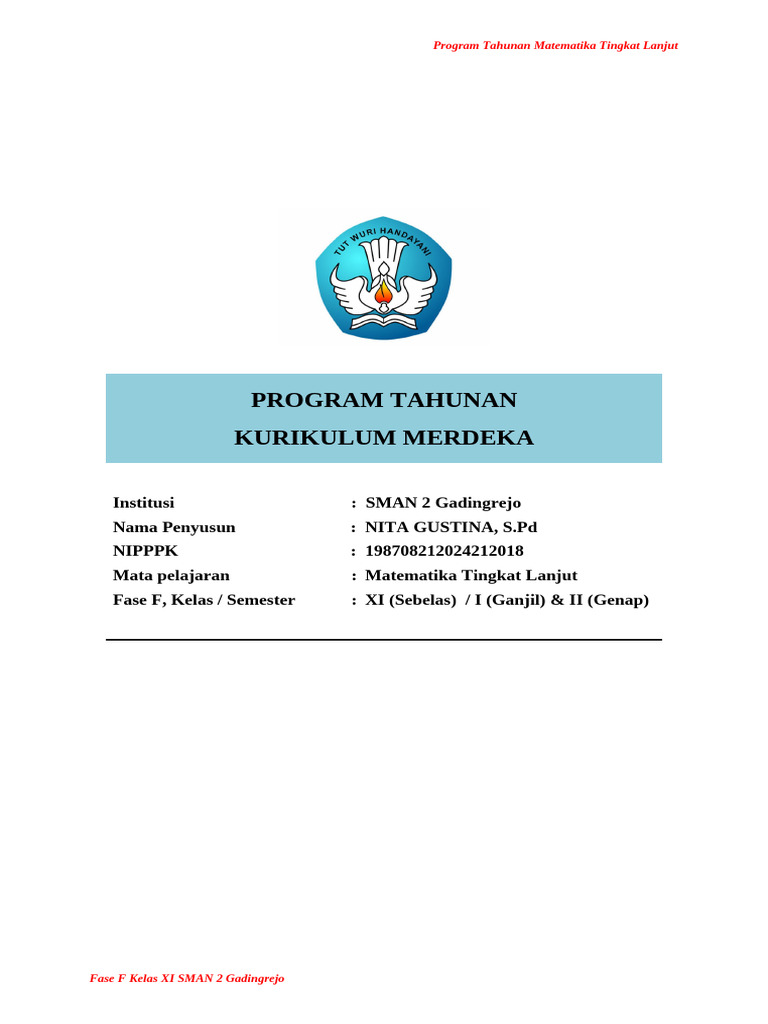 PROTA MTK KELAS XI | PDF