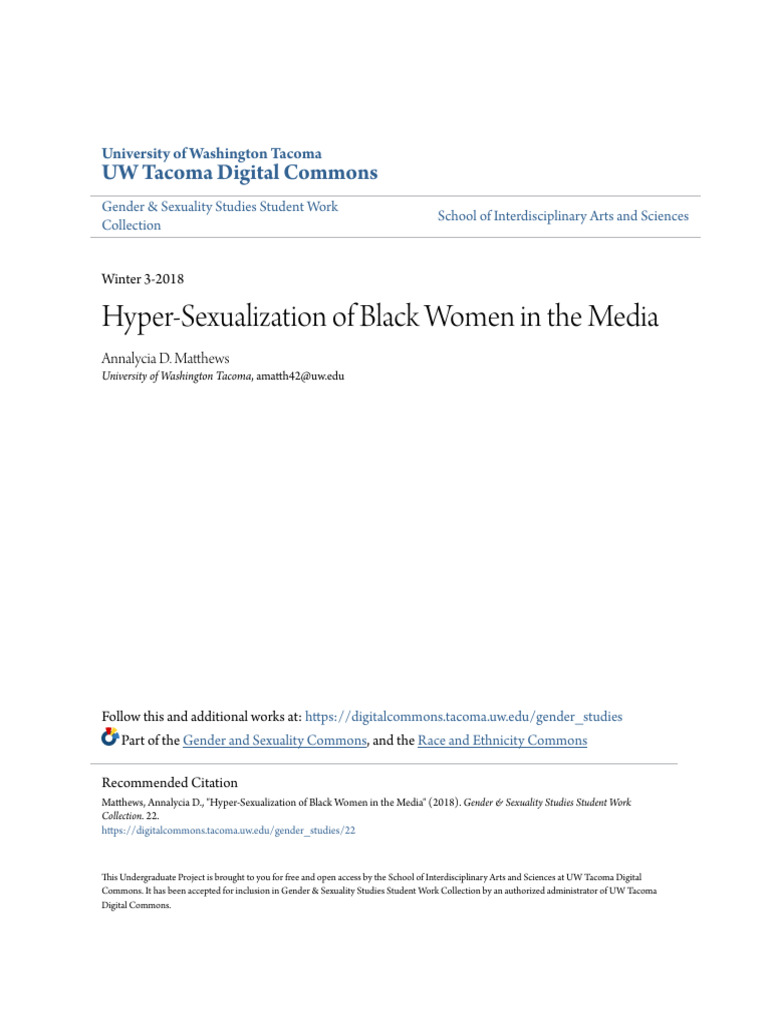 Hyper-Sexualization of Black Women in The Media | PDF