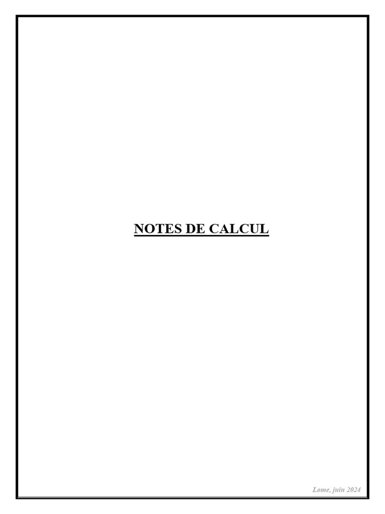 Notes de Calcul | PDF