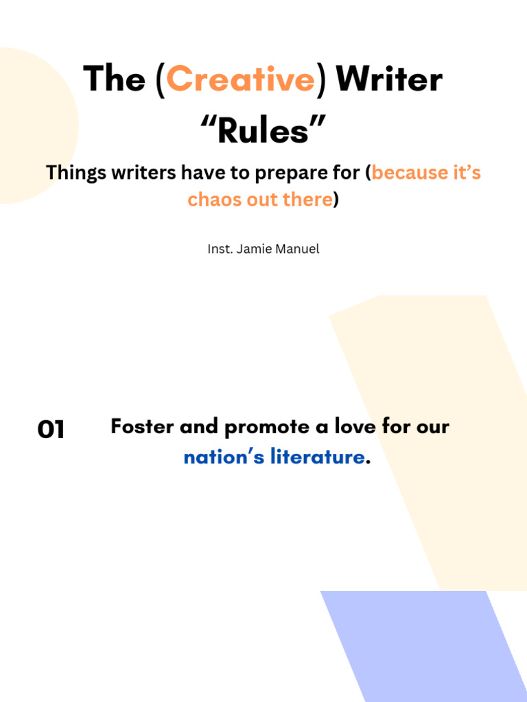 The Creative Writer Rules | PDF