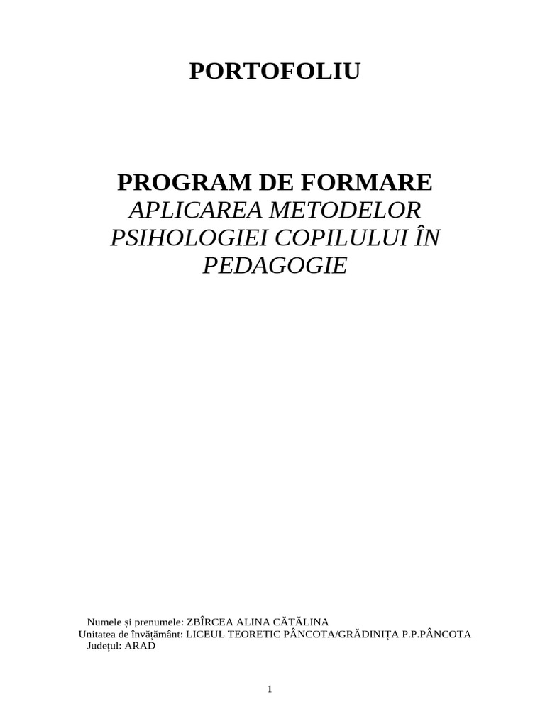 Portofoliu Evaluare Finala | PDF
